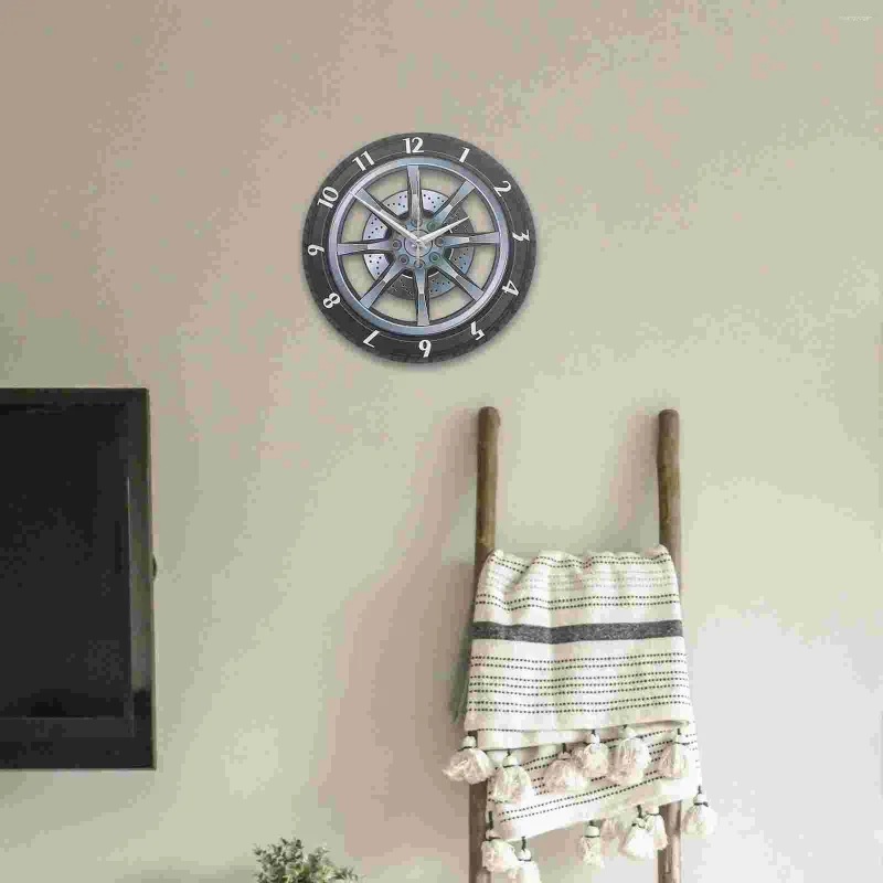 Acrylic Gear Wall Clock: Silent 3D Tire Rim, Mute, Auto Mechanic ...