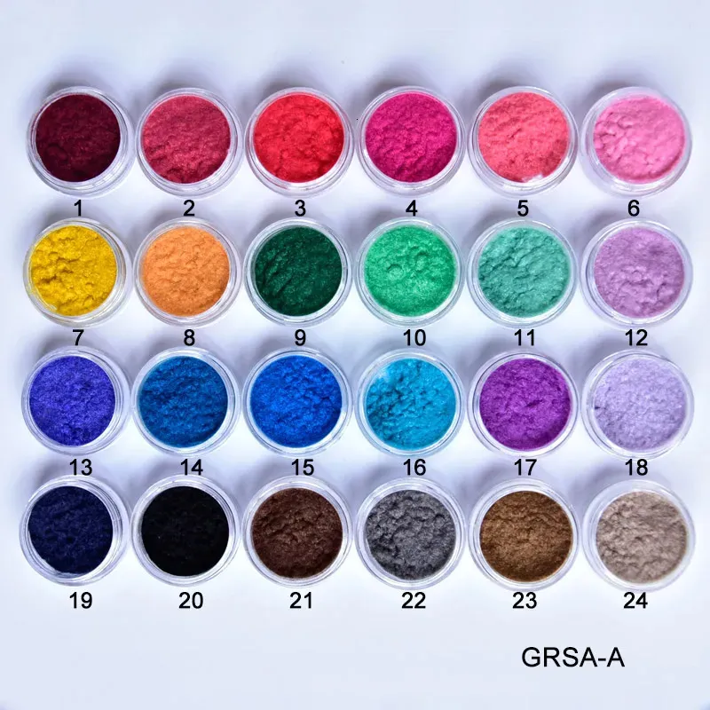 24 Vivid Colors Velvet Nail Art Powder Set: Flocking Dust Cashmere ...