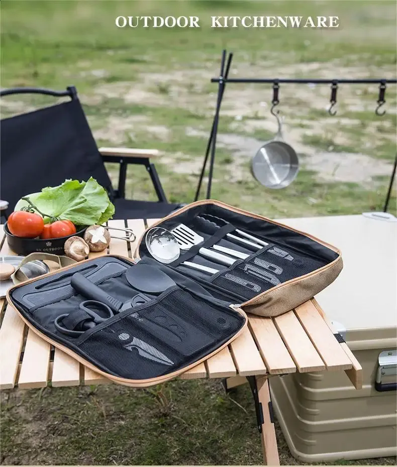 8-Piece Camping Cookware Set - Portable Outdoor Kitchen Kit with ...