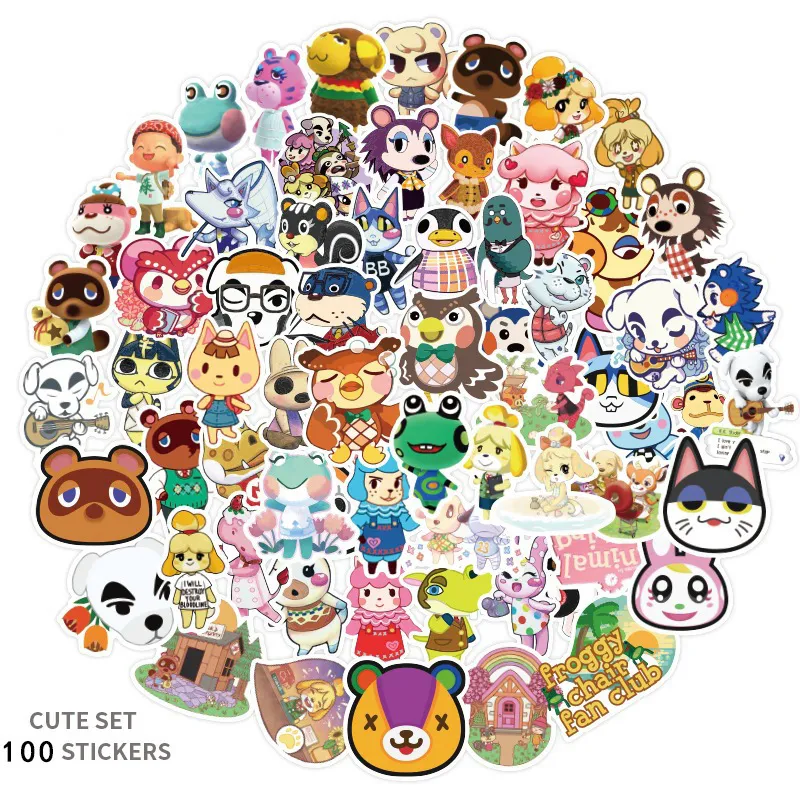 DHgate.com:Animal Crossing Stickers, 100-Pack Waterproof Cartoon Animal ...