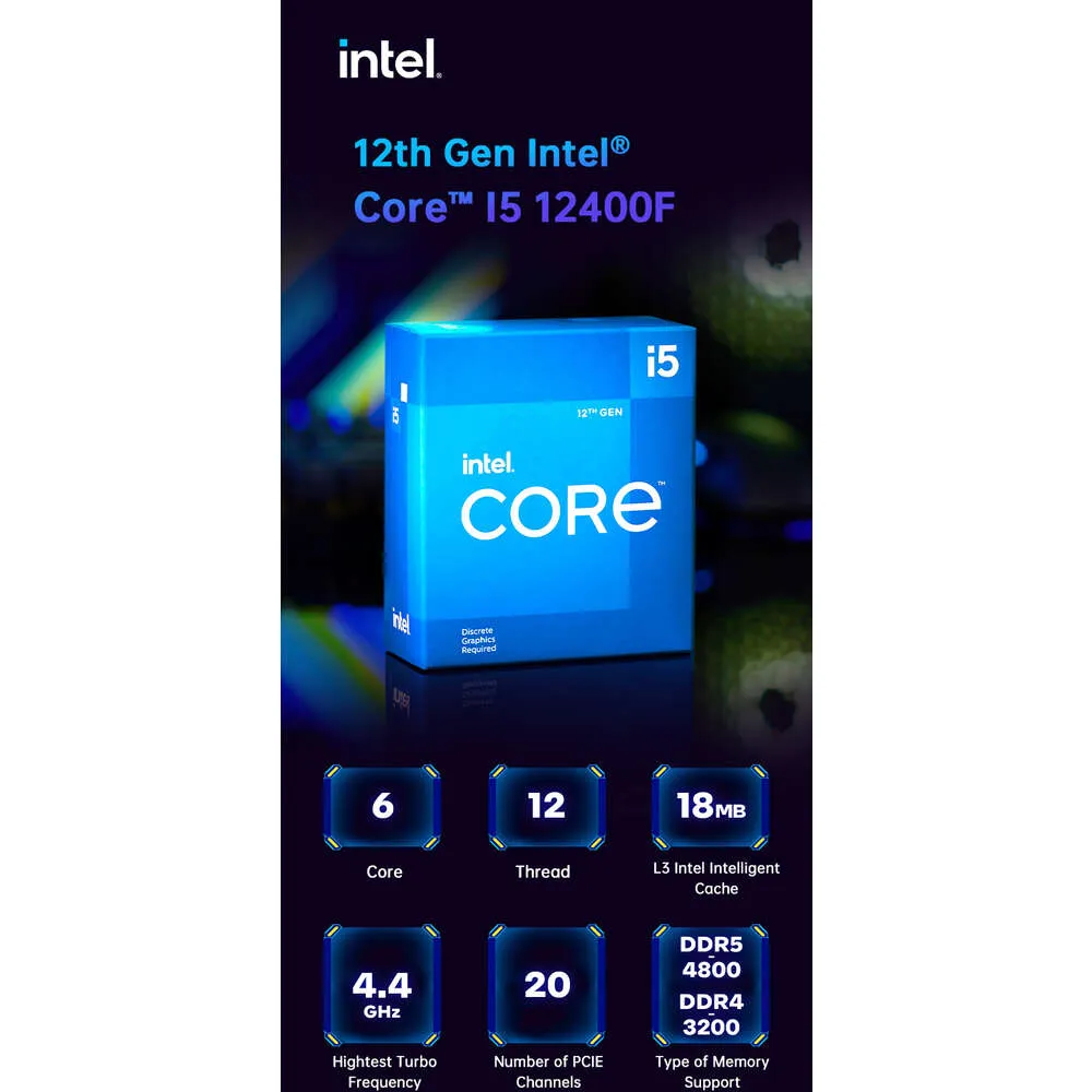 MAXSUN Terminator B760M Gaming Motherboard I5 CPU, 12400F, DDR4 8G ...