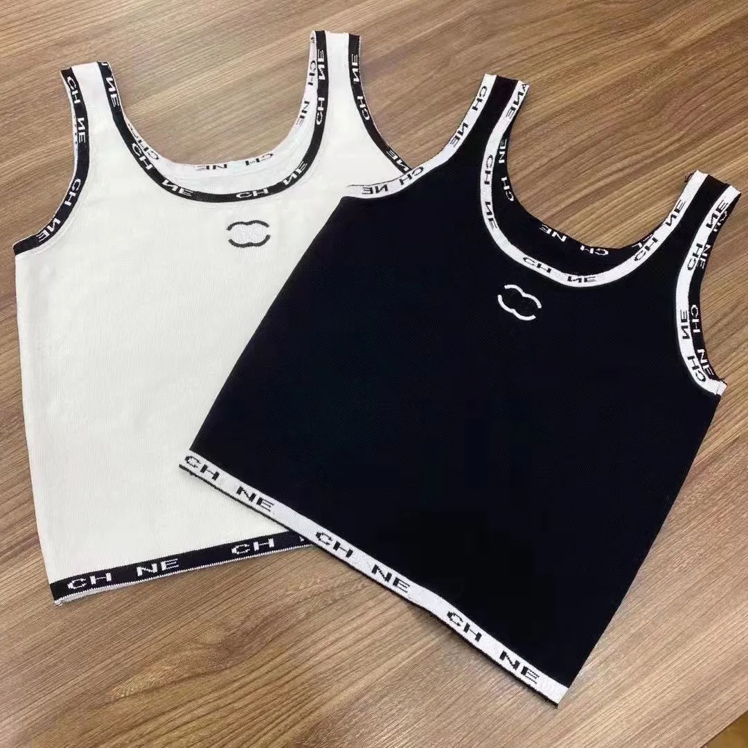 DHgate.com:Womens Summer Knitted T-shirt Vest Double C Embroidered ...