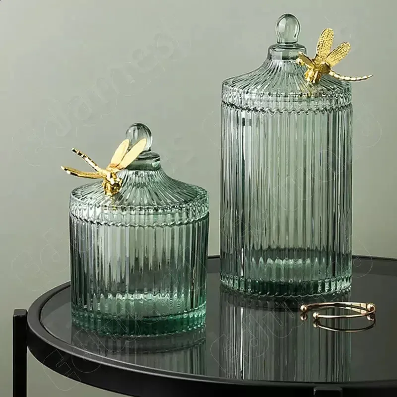Modern Simple Glass Storage Jar Decorative Candy Canister And Jewelry ...