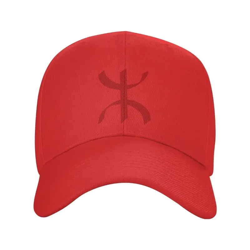 Custom Red Amazigh Tifinagh Baseball Cap For Men And Women Adjustable ...