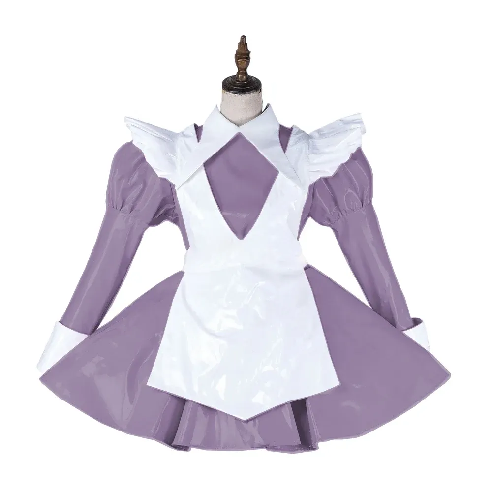 Traduca Francesa PVC Cosplay Cosplay Cosplay Vestido Lolita Brillante ...