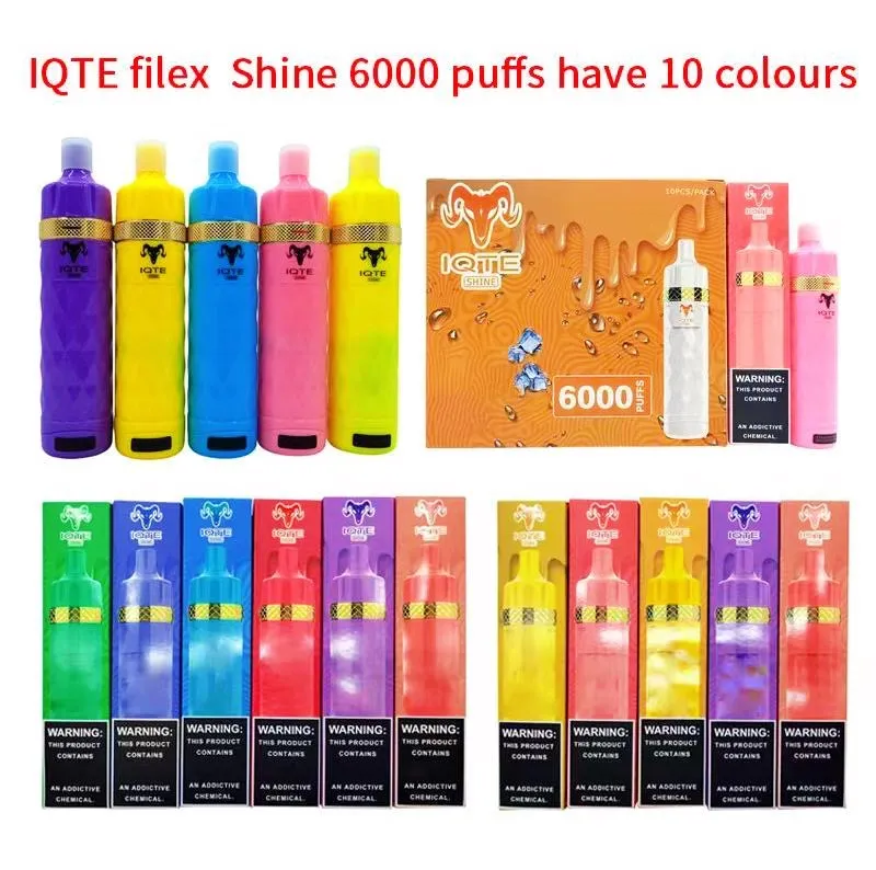 E Cigarettes 2024 Original IQTE FILEX Shine 6000 Puffs 850mah 15ml ...