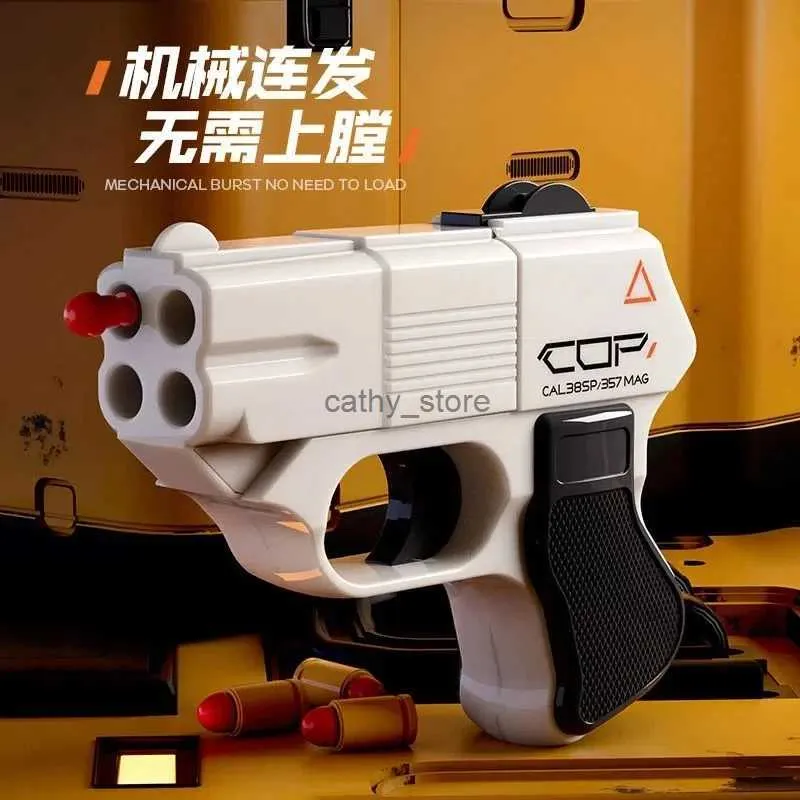 Cop 357 Shell Throwing Pistol Diecast Plastic Revolver Soft Dart Bullet ...