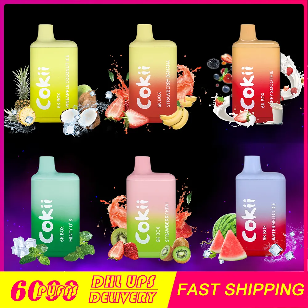 COKII Box 6000 Puffs Vaper Disposable Vapes Puff 6K Vapes Rechargeable ...