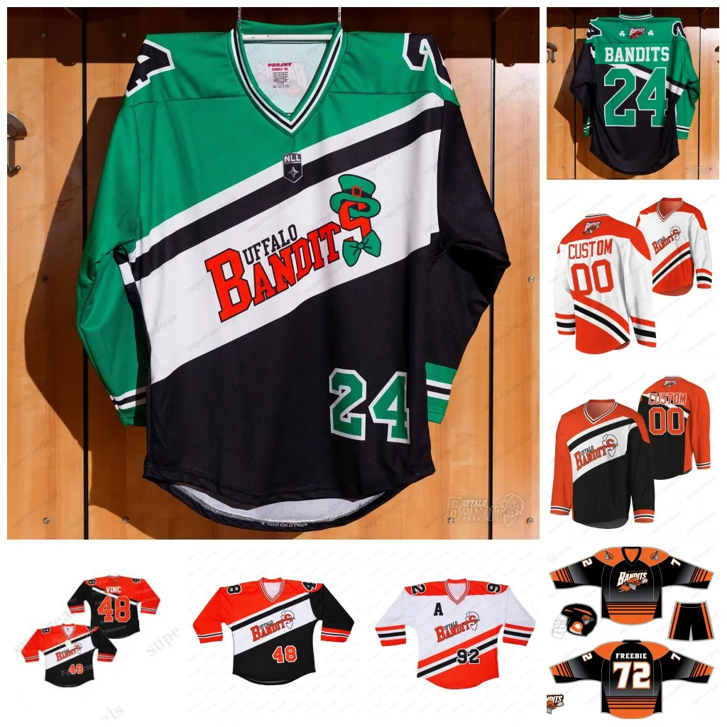Buffalo Bandits Custom NLL 2024 Lacrosse Jerseys Smith Nanticoke Fraser Byrne Fields Vinc Priolo ...