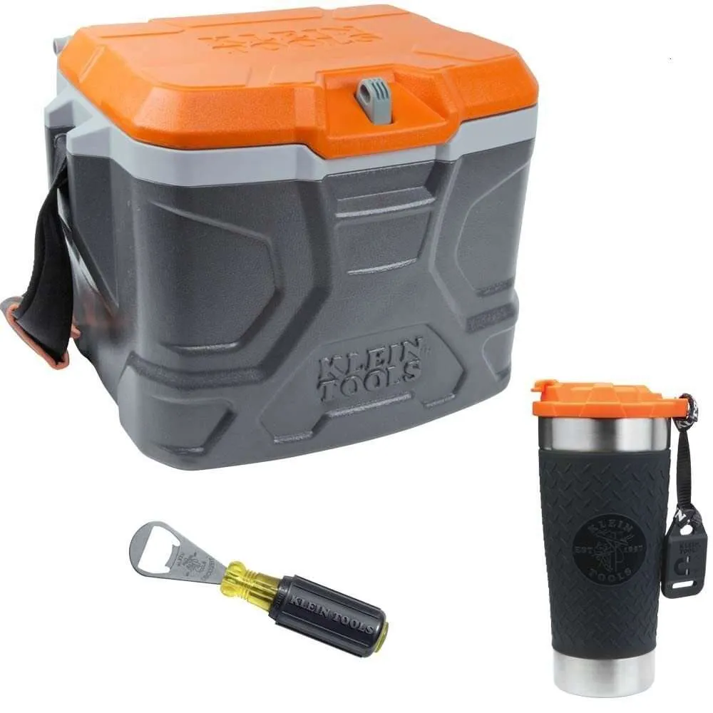 Klein Tools 80068 Cooler Tumbler Kit with A 17-quart Hard Cooler, 20 ...
