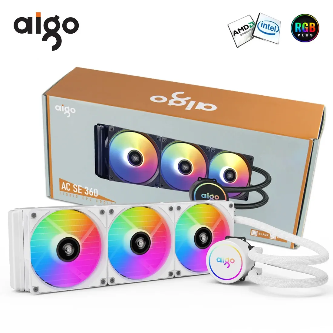 DHgate.com:Aigo White Water Cooler CPU Cooling computer RGB Heatsink ...