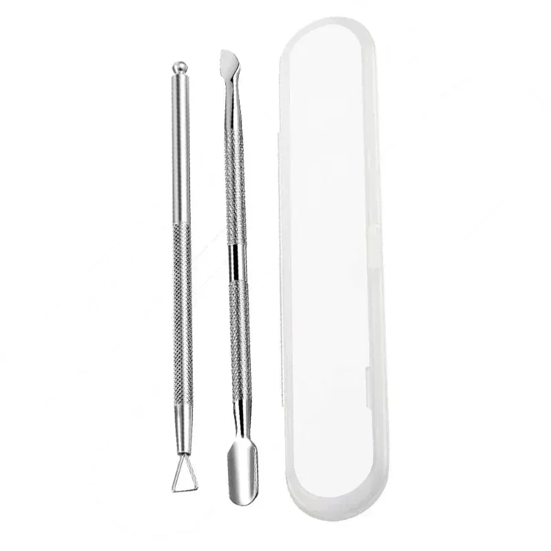 2-Piece Stainless Steel Gel Nail Polish Remover Kit: Cuticle Scraper ...
