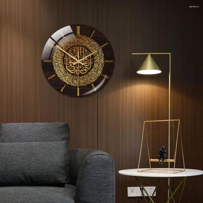 Decorative Wall Clock 30cm Acrylic Islamic Art Clock For Home Decor ...