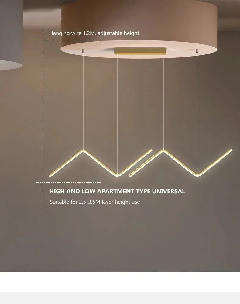 Modern Gold & Black LED Pendant Light - Long Line Design, Shop Now ...