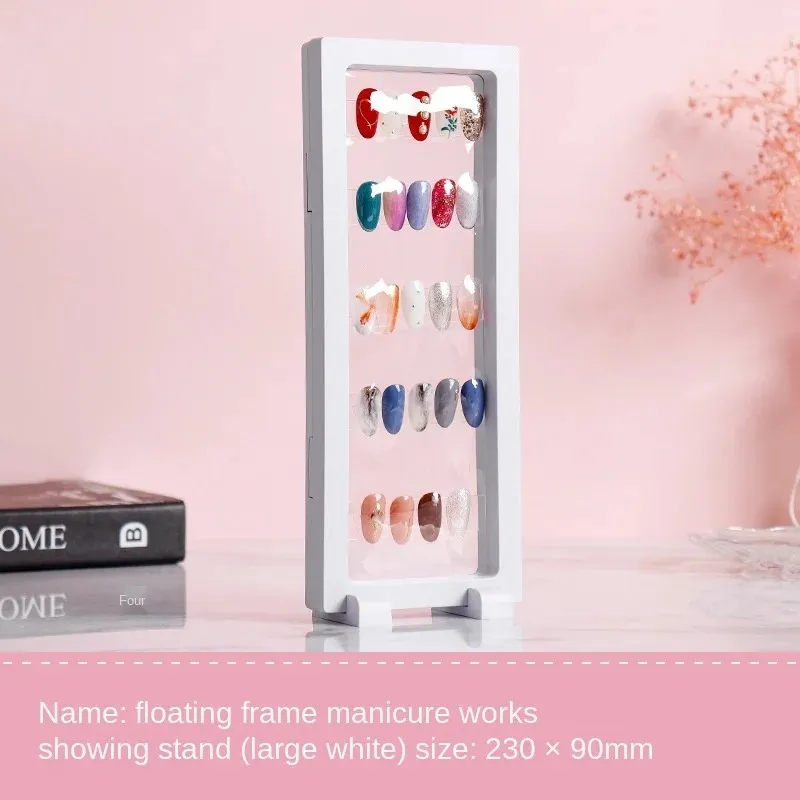 White/Black Acrylic Nail Tips Display Stand Holder with PET Membrane ...