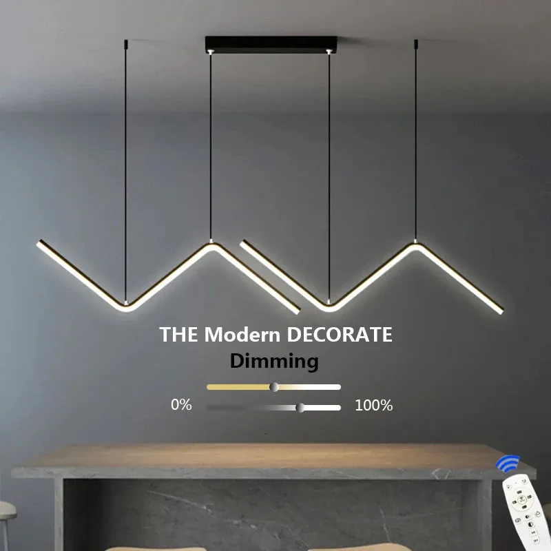 Modern Gold & Black LED Pendant Light - Long Line Design, Shop Now ...