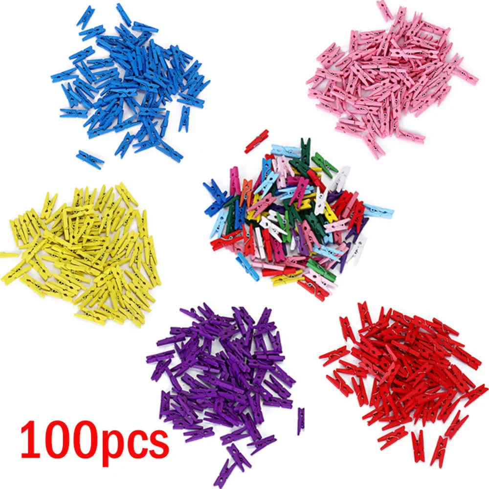 DHgate.com:100Pcs Mini Wooden Clips, 25mm Colored Wood Clips for Crafts ...