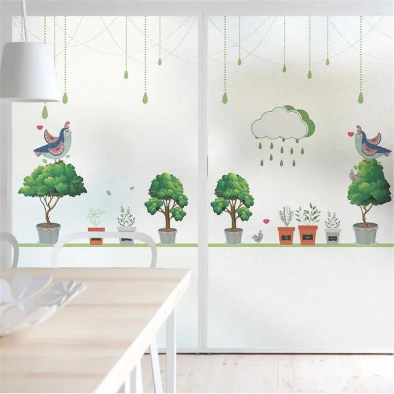 DHgate.com:Decorative Privacy Window Film - Plants Pattern, No Glue ...