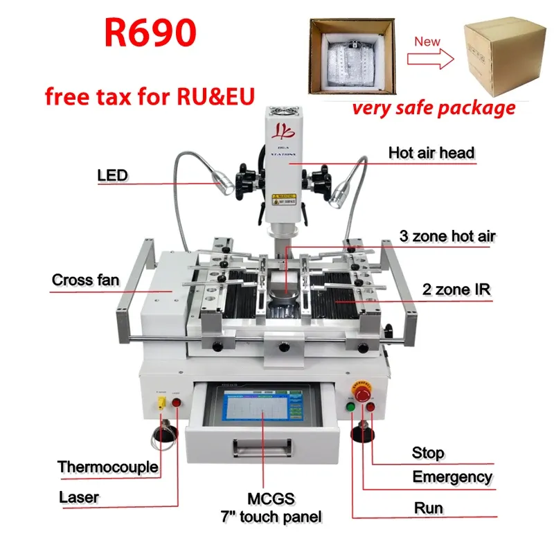 LY R690 V.3 BGA Rework Station: 3 Zone Hot Air Solder Machine, Touch ...