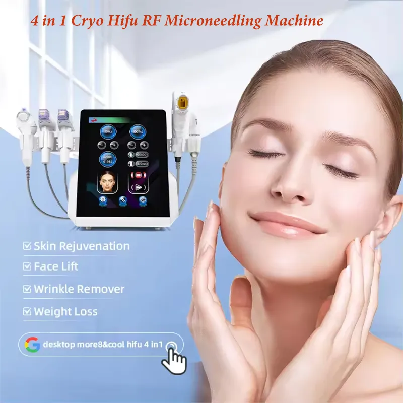 4 In 1 Micro Needling Ice Vmax HIFU Machine For Face Lifting With ...