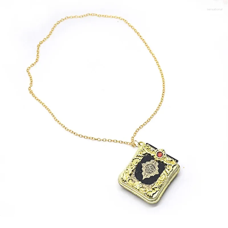 Elegant Quran Pendant Necklace - Islamic Book Charm Jewelry, Gold ...