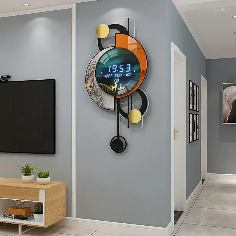 Wall Clocks Four-piece Set Acrylic Needle Display LUMINOVA Living Room ...