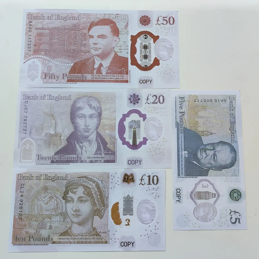 Prop Money Copy Fun Games UK Pounds GBP 100 50 With Extra Bank Strap ...