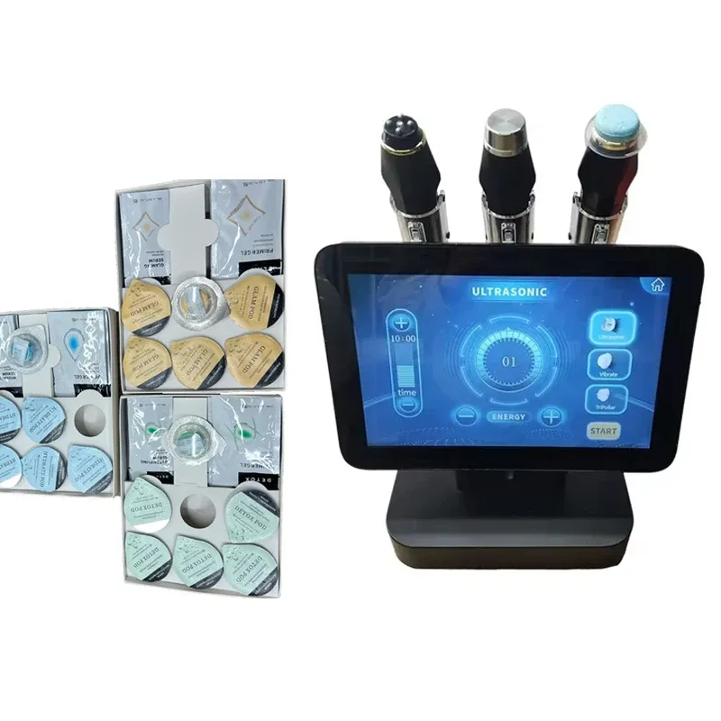 2024 Trend 3 In 1 Ultrasonic RF Oxygen Pod For Facial Exfoliation ...