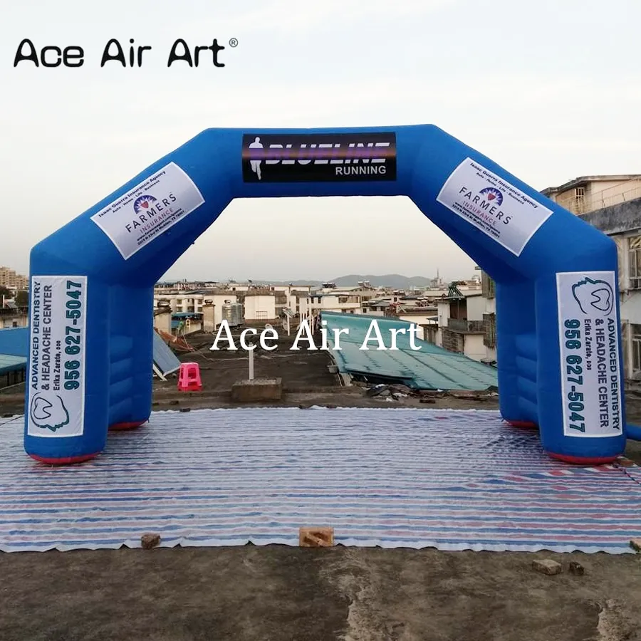 Balloon Arch Stand, Blue Inflatable Start Finish Line Archway With ...