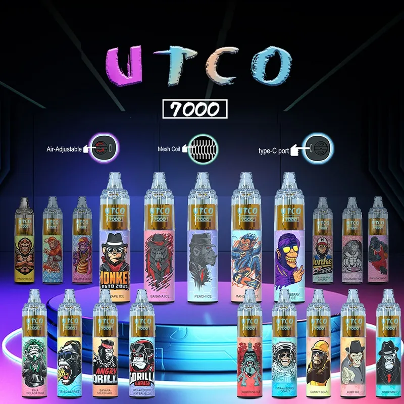 Original UTCO Tornado 7k 7000 Puffs Disposable Vapes Rechargeable ...