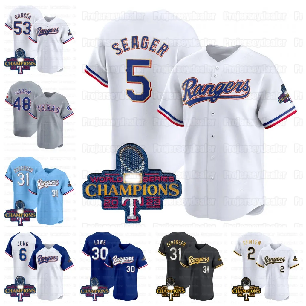 Rangers 2024 World Series Champions Gold Jerseys Adolis Garcia, Wyatt ...