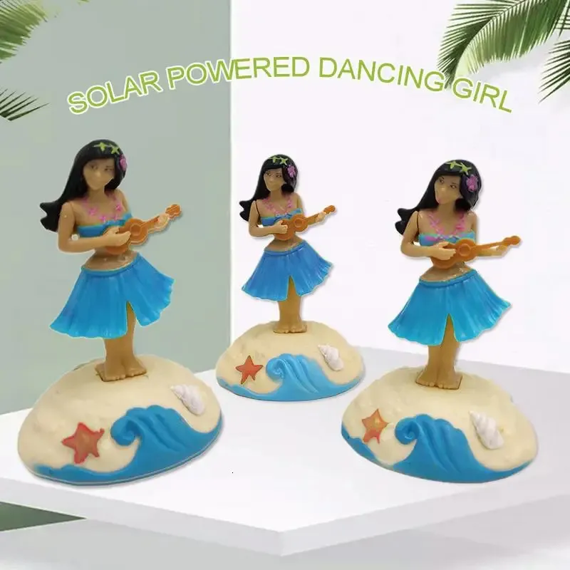 Hula Girl Solar Dashboard Figurine Retro Nostalgia Plastic Hawaiian ...