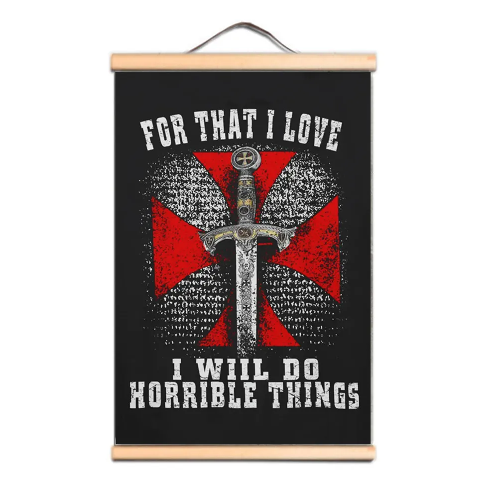 Wooden Medieval Knight Scroll Poster Vintage Knight Decor For History ...