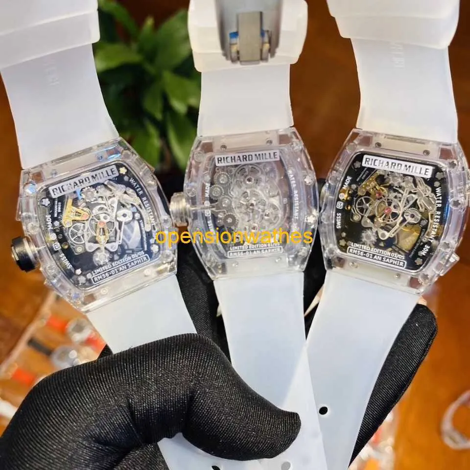 Men's Automatic Mechanical Watch - Transparent Case, Fashion Tape Band ...