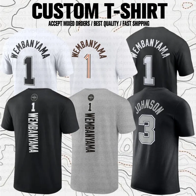 Victor Wembanyama Jersey #1 & #3 Keldon Johnson Spurs Basketball Shirts ...