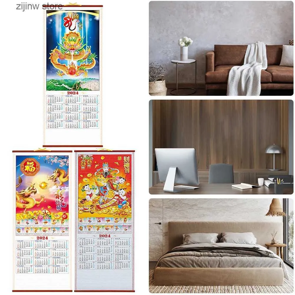 DHgate.com:2024 Chinese Wall Calendar, Traditional Dragon Design ...