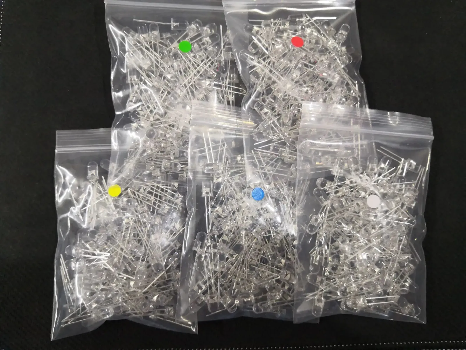 1000-Piece Assorted LED Kit: Transparent Cover, Multi Coloured LED ...