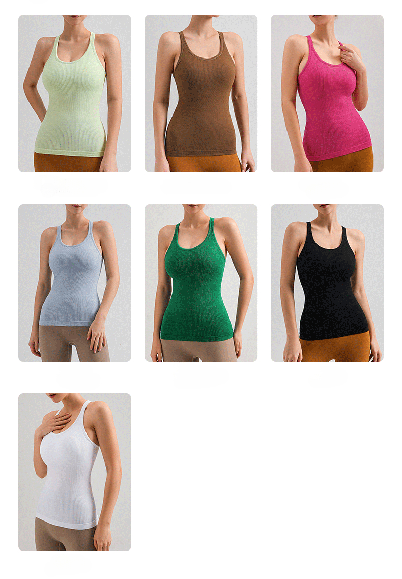 Long Length Yoga Fitness Tank Top with High Elastic Spandex and ...