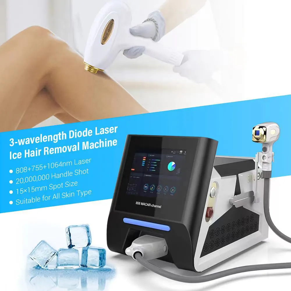 Pro Diode Laser Hair Removal Machine - 3 Wavelength 808/755/1064nm for ...