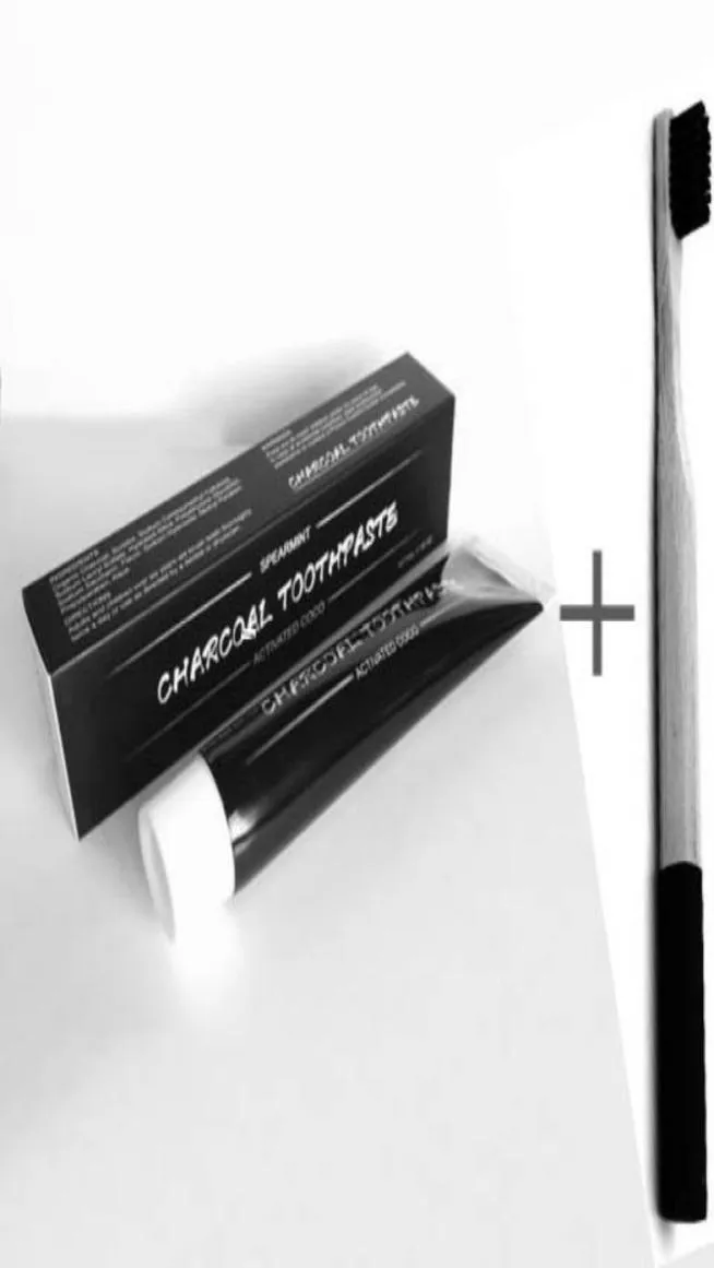 Natural Teeth Whitening Set: Activated Charcoal Toothpaste & Bamboo ...