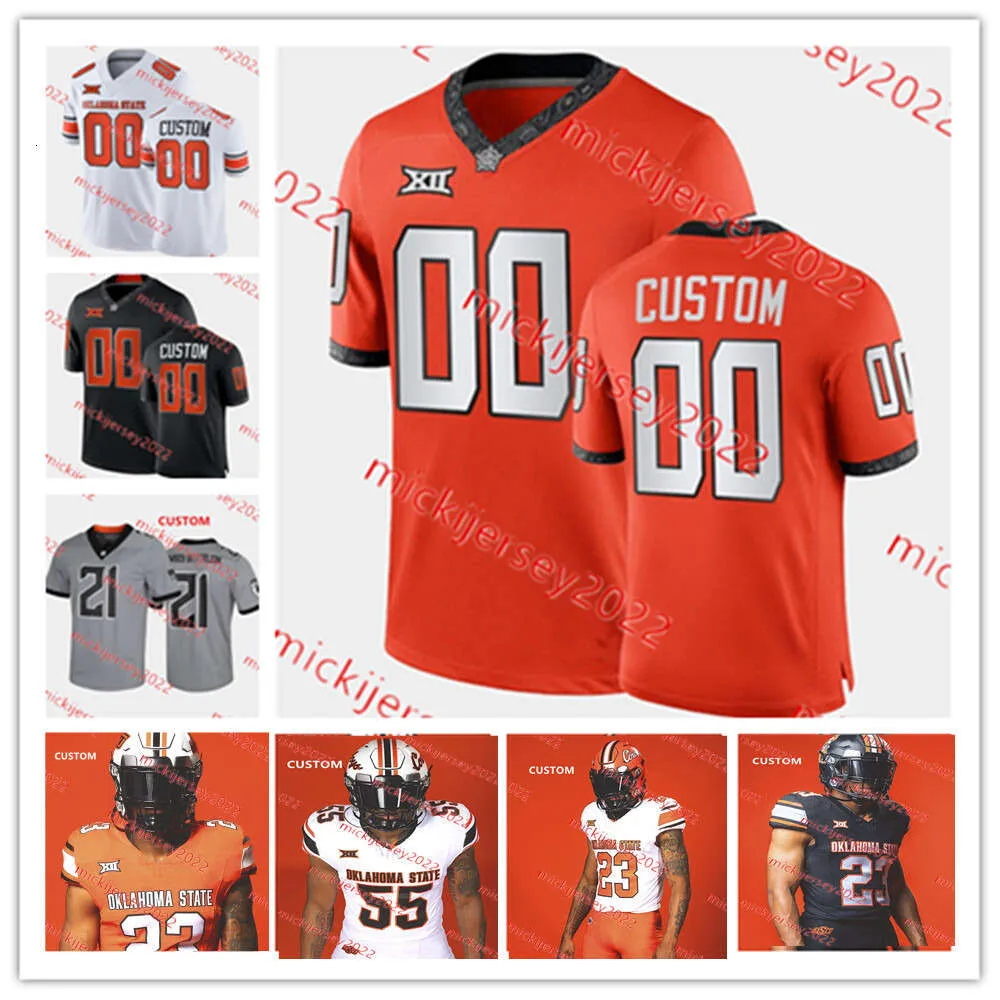 Custom Oklahoma State Football Jersey 2023 Authentic Stitching ...