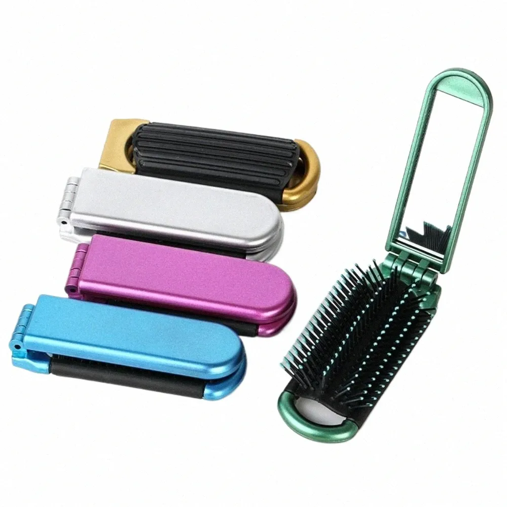DHgate.com:Portable Folding Hair Brush with Mirror, Anti-Static Travel ...