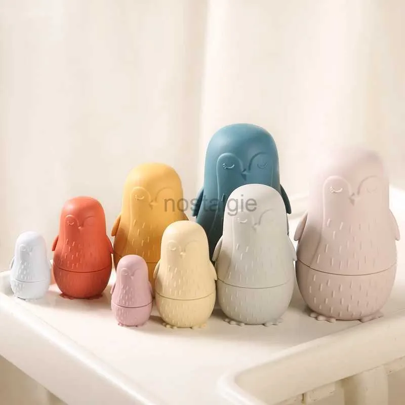 Penguin Nesting Stacking Toys - Silicone Building Blocks, Montessori ...