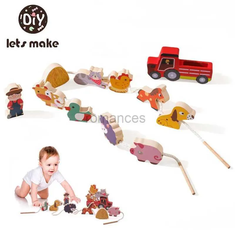 DHgate.com:243PCS Wooden Farm Animal Blocks - Montessori Stacking ...