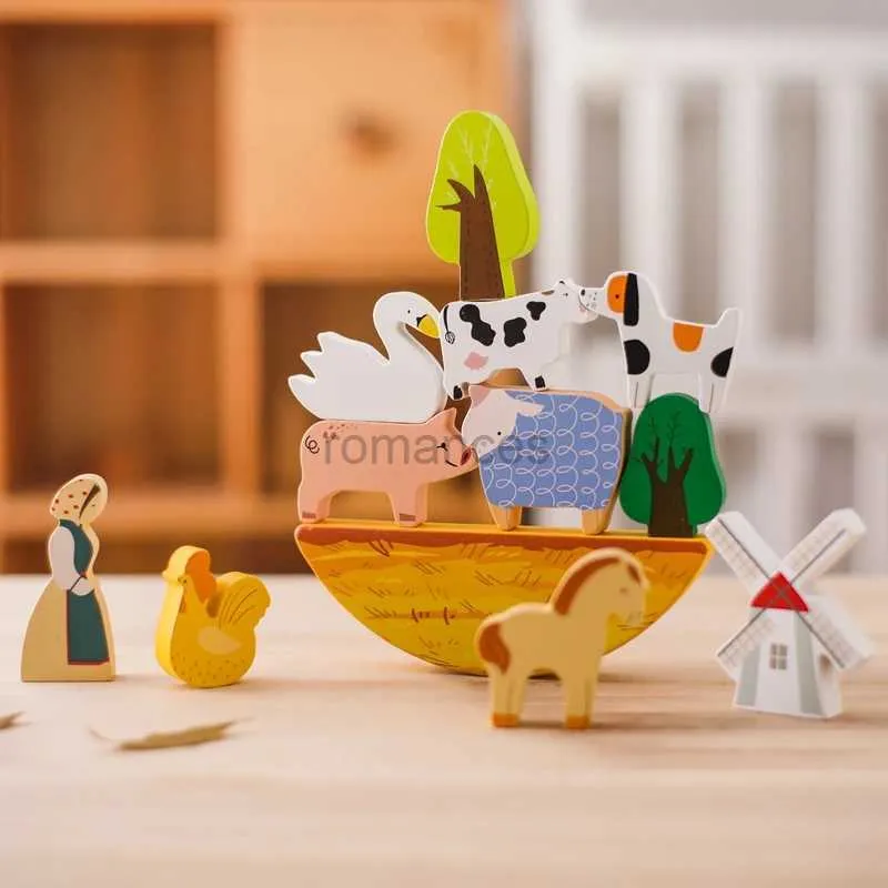 DHgate.com:Sorting Nesting Stacking toys Montessori Baby Wooden Farm ...