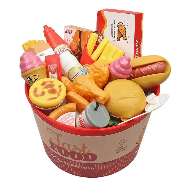 Kids Play Kitchen & Food Set - Pretend Play Burger Fries, Simulation ...