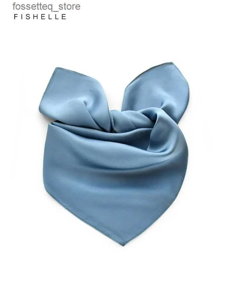DHgate.com:Handkerchiefs Solid Color Mist Blue Natural Silk Scarfs ...