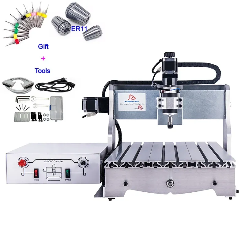 Mini CNC Router 4030 - 3/4 Axis Engraver, 300-500W Spindle, 400x300mm ...