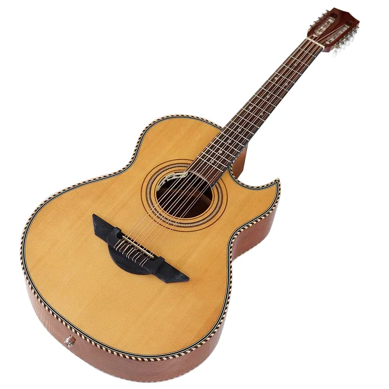SharpAngle 10 String Acoustic Guitar: High Gloss Folk Design, Classic ...