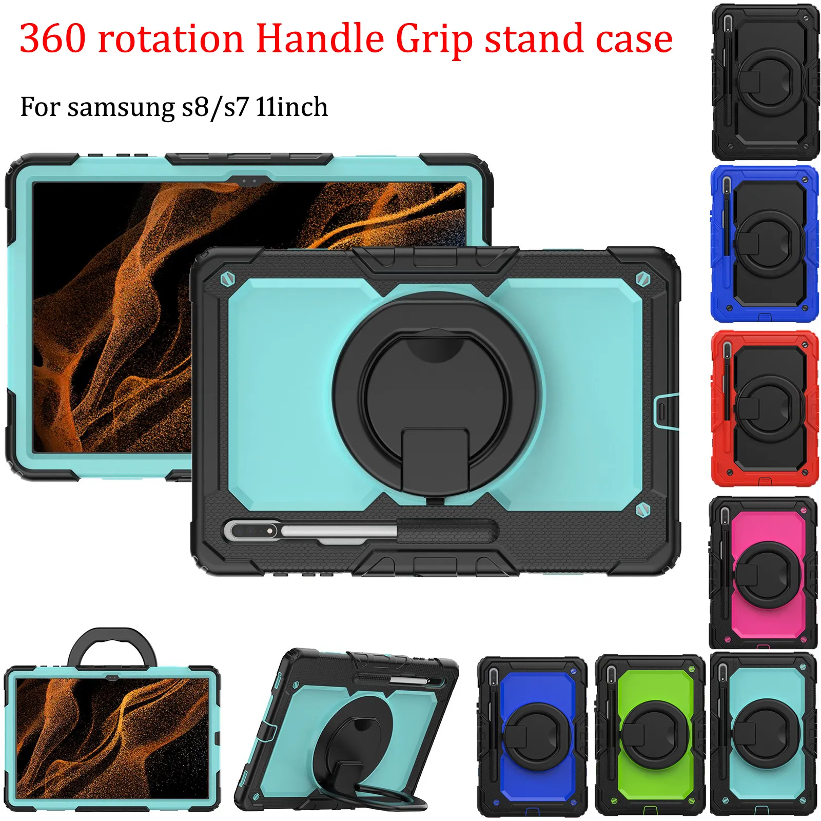 DHgate.com:Samsung Galaxy Tab S8 S7 11 inch Kids Case, Shockproof 360 ...